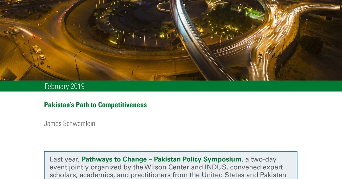 Pakistan's Path to Competitiveness | Wilson Center