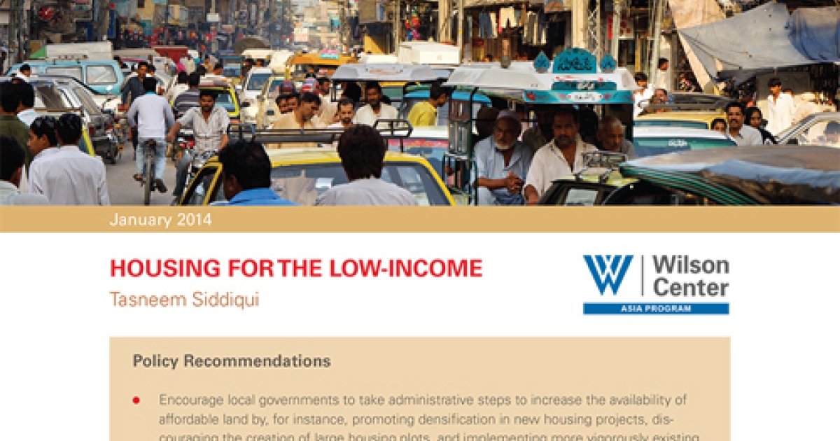 Pakistan's Urbanization: Housing for the Low-Income | Wilson Center