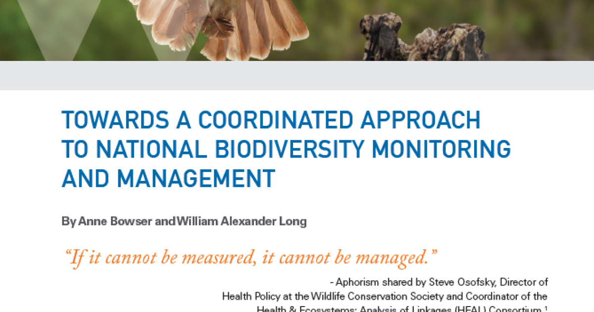 Towards a Coordinated Approach to National Biodiversity Monitoring and ...