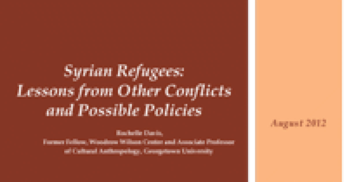 Syrian Refugees: Lessons from Other Conflicts and Possible Policies ...