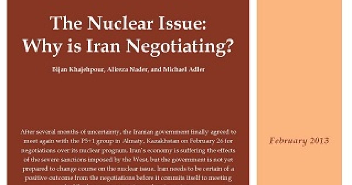 The Nuclear Issue: Why is Iran Negotiating? | Wilson Center
