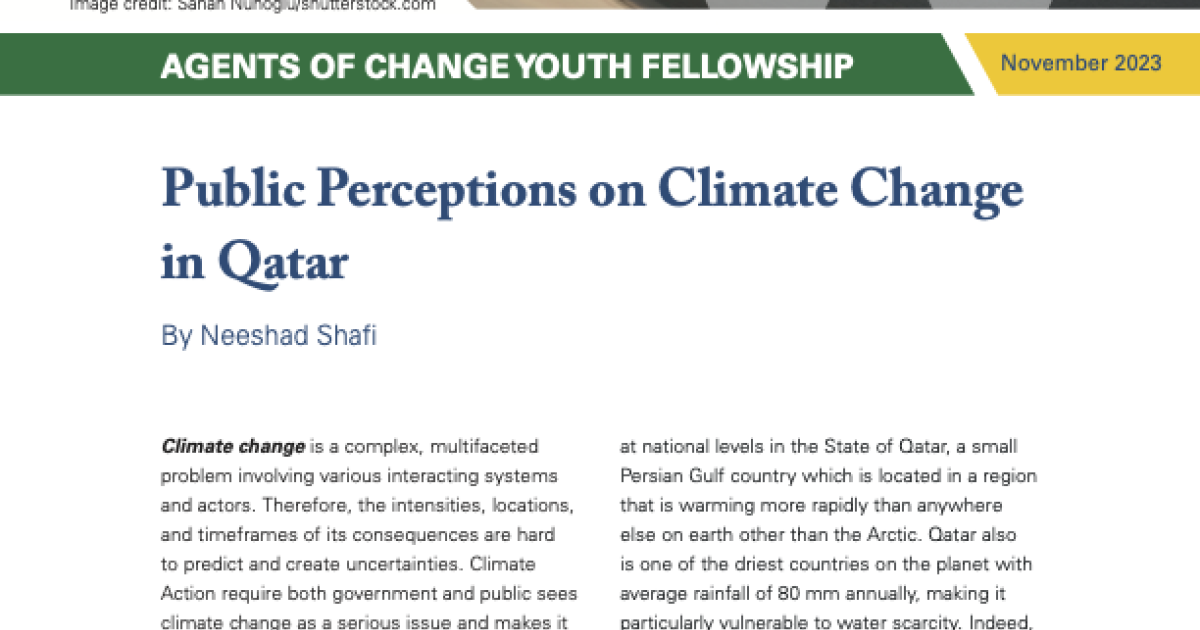 Public Perceptions on Climate Change in Qatar | Wilson Center