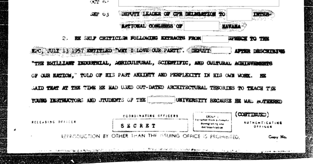 Liang Sicheng as CIA Defection Target in Mexico City: New Evidence from ...