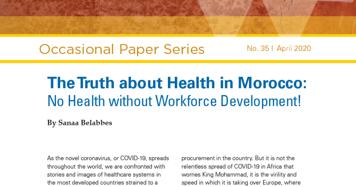 The Truth about Health in Morocco: No Health without Workforce ...