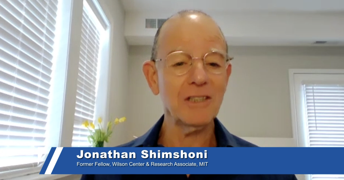 A Conversation with Jonathan Shimshoni: The View from Israel | Wilson ...