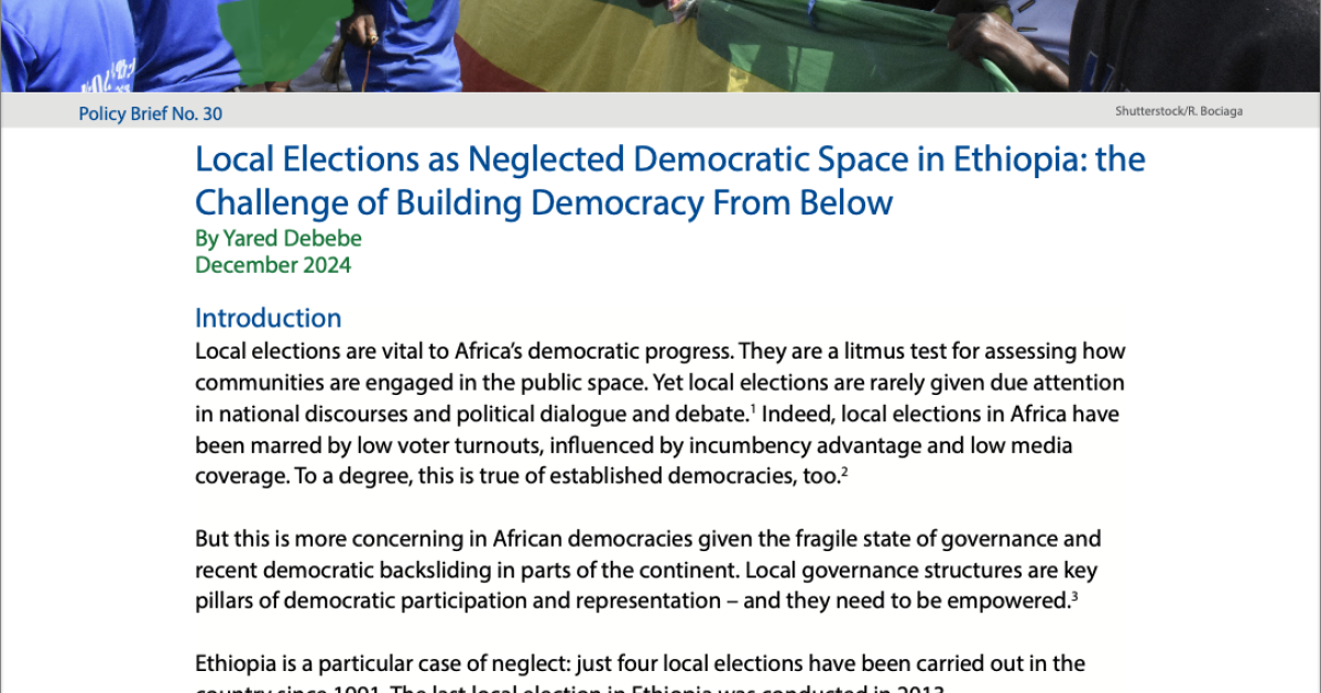 Local Elections as Neglected Democratic Space in Ethiopia: the ...
